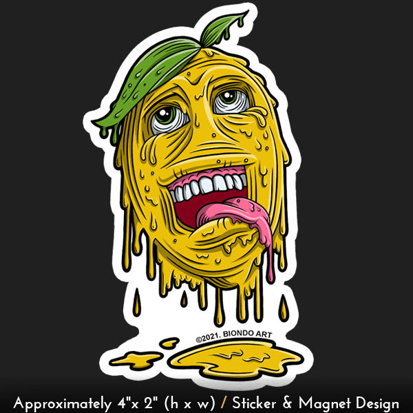 Lemon Drop Stickers and Magnets | Dripping Lemon Art – Biondo Art